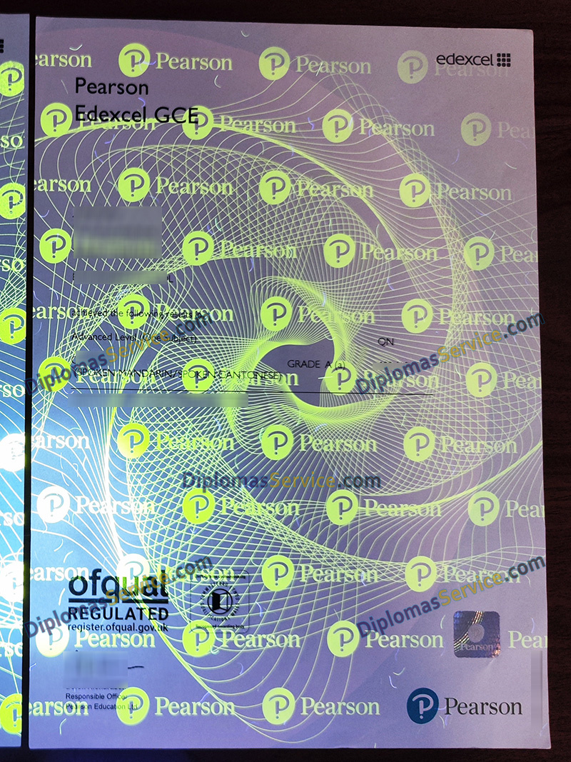 How a high quality Edexcel A Level certificate looks