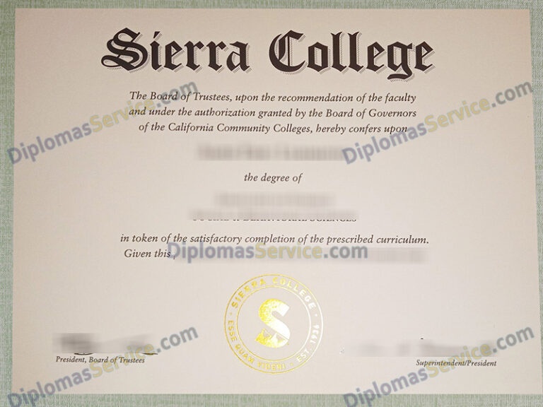 What's the price to make a Sierra College diploma