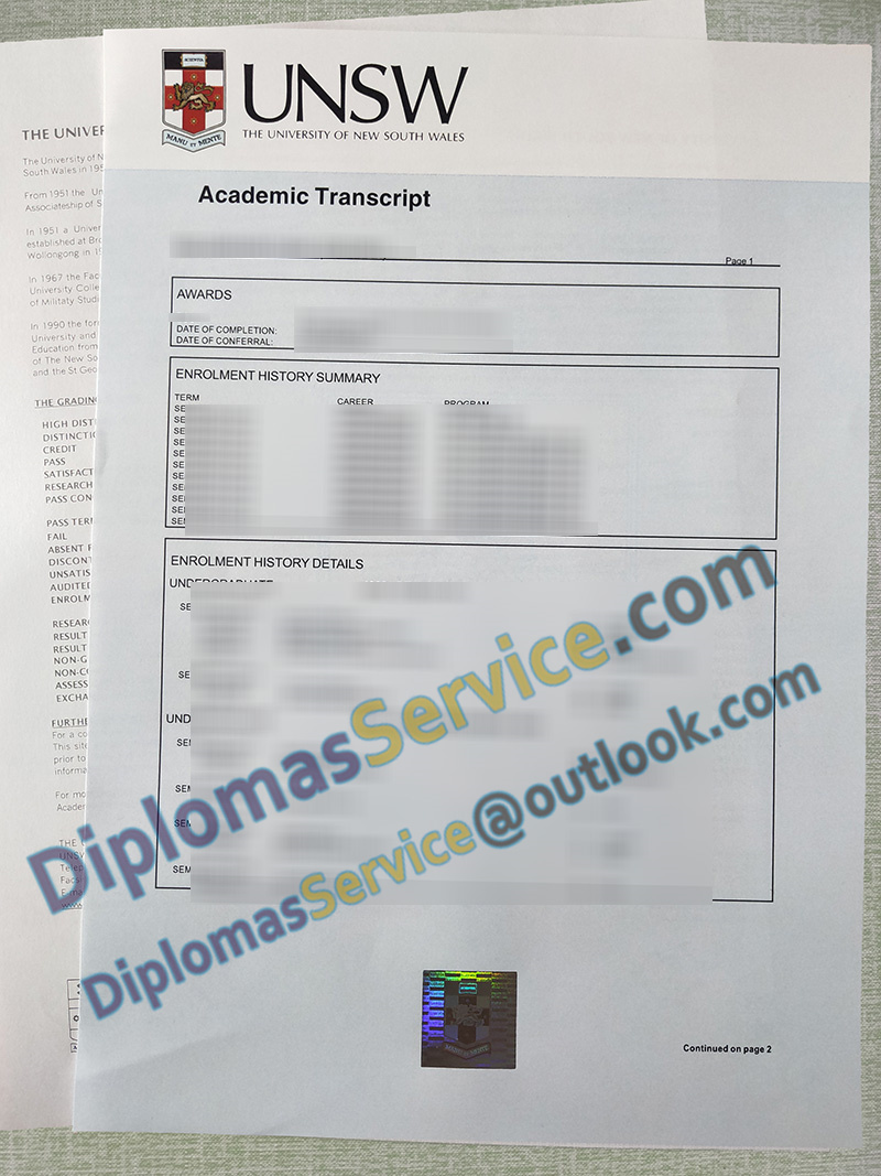 Unbelievable way to get a University of New South Wales transcript