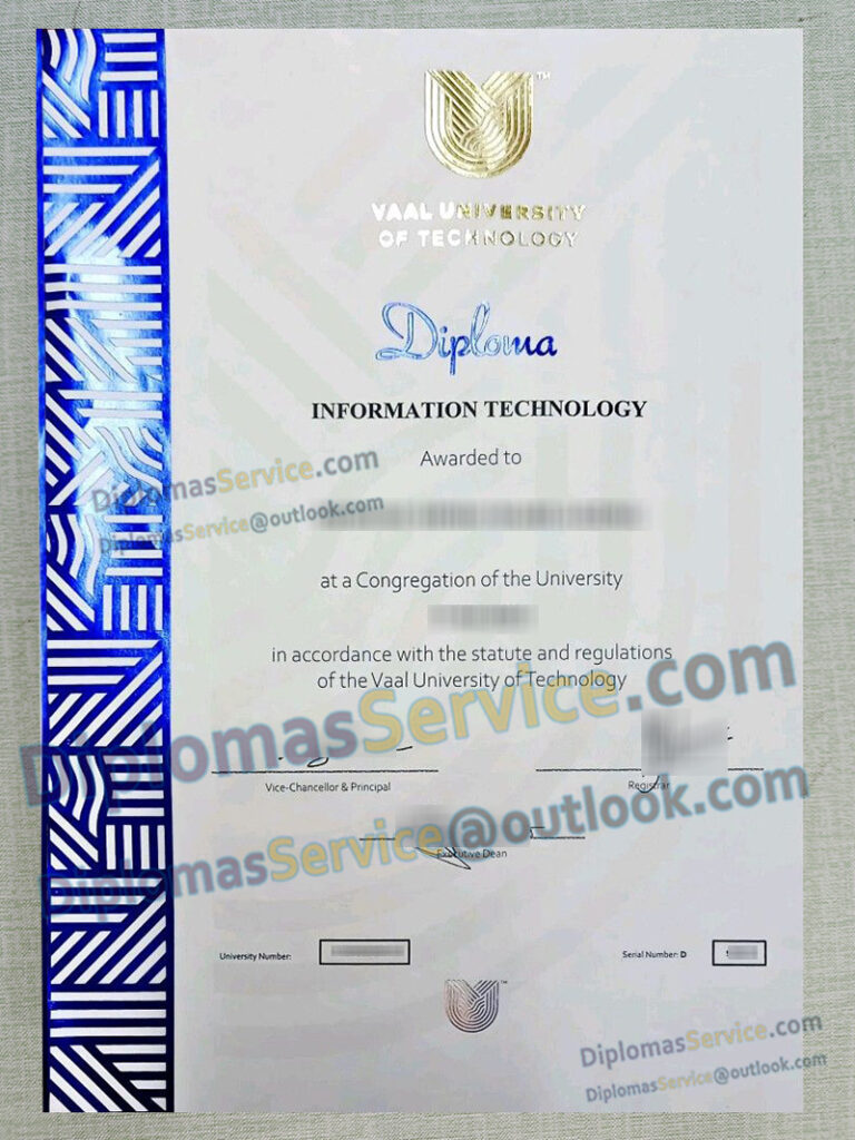 The science of duplicating Vaal University of Technology diploma