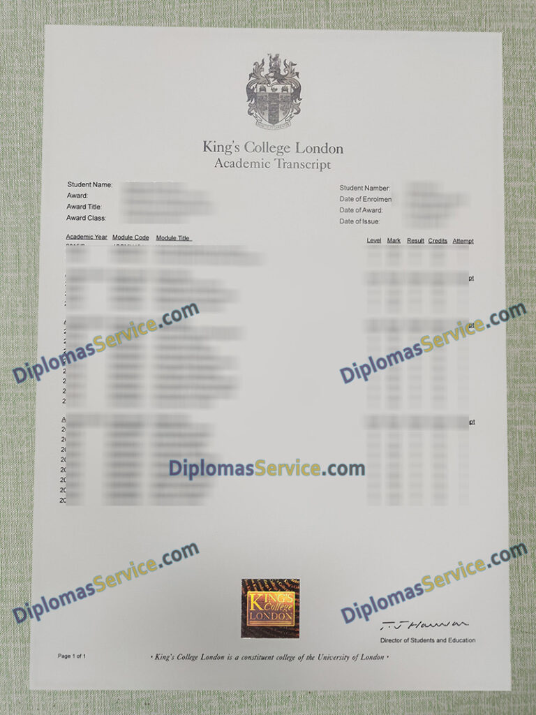 What I know about making a King's College London transcript
